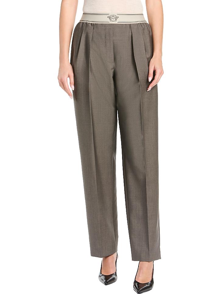 VERSACE Versace Pull-On Trousers with Medusa Logo Waistband